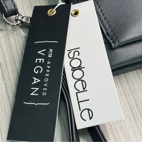 Isabelle | Bags | Nwt Isabelle Vegan Leather Black Threepocket Wristlet ...